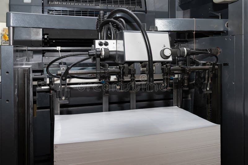 A Stack of Paper is Loaded into a Typewriter Stock Image - Image of ...