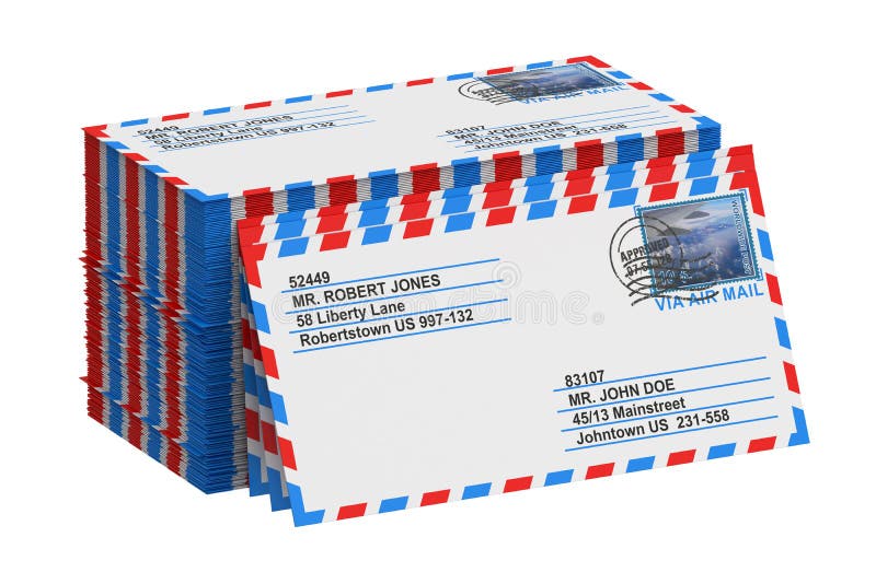 Stack Of Paper Mail Letters Stock Illustration - Illustration of ...