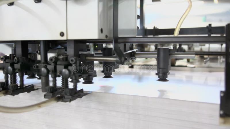 Stack of Paper and Mechanism of Printing Conveyor Stock Footage - Video ...