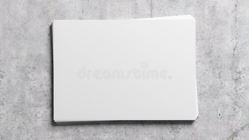 Stack of Paper Mockup on the Concrete Background Stock Illustration ...