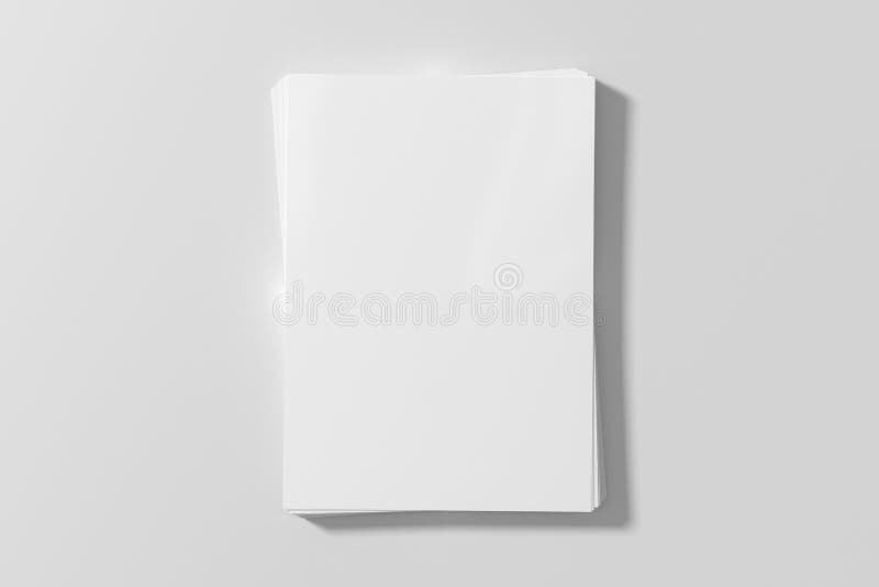 Stack of Paper Mockup on the White Table Stock Illustration ...