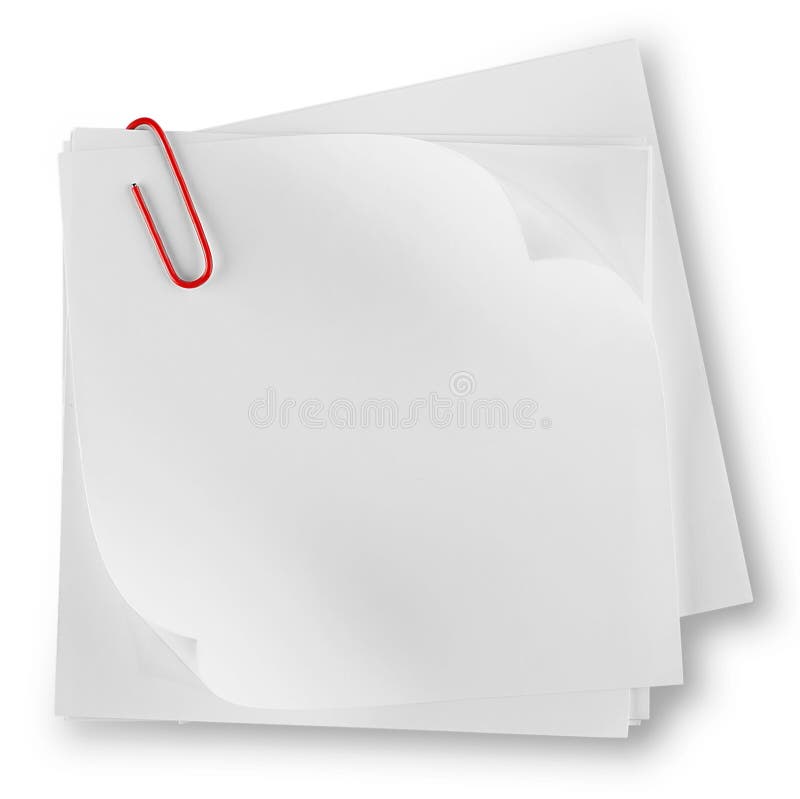 Stack of Paper for Notes with Clip Stock Photo - Image of background ...