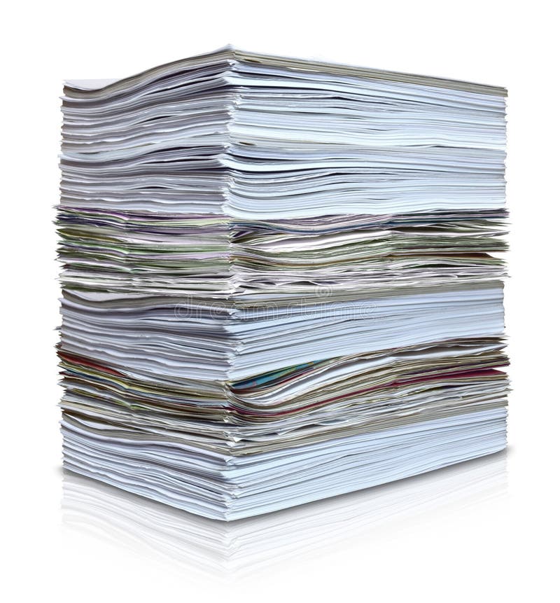 Stack of Paper Pile File Isolated Letters Stock Image - Image of notice ...