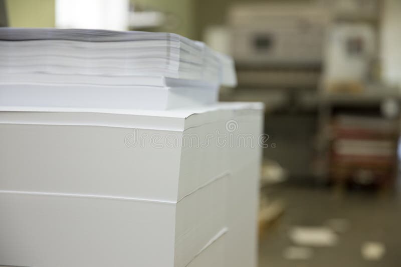 Stack of Paper in a Printing Press. Stock Photo - Image of press ...