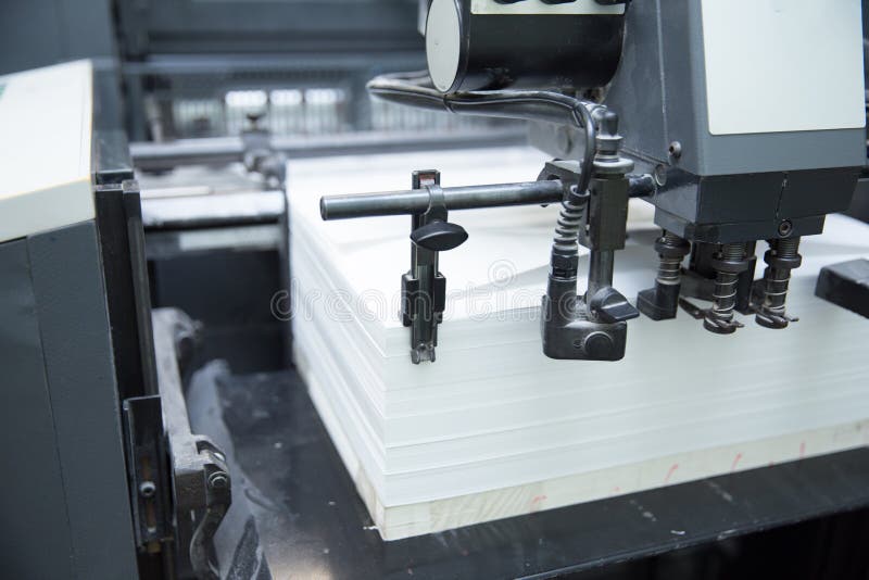 Stack of Paper in a Printing Press. Stock Photo - Image of factory ...
