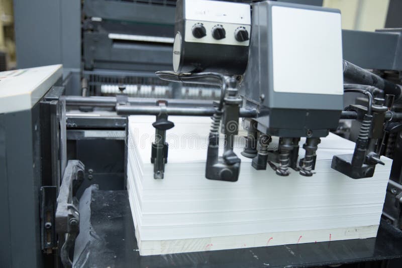 Stack of Paper in a Printing Press. Stock Photo - Image of material ...