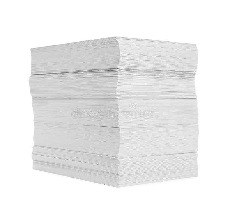Stack of Paper Sheets Isolated on White Stock Image - Image of ...