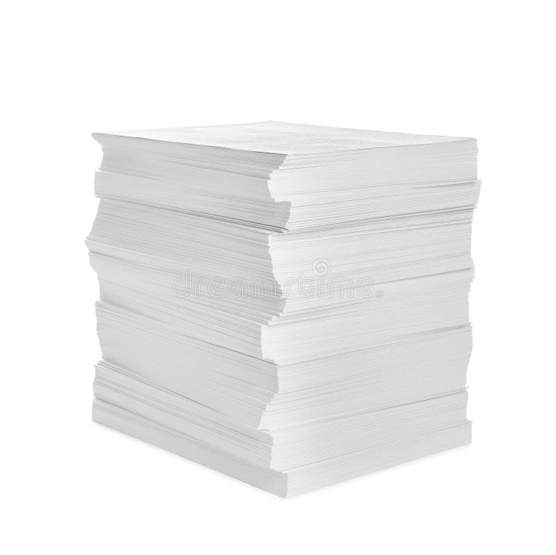 Stack of Paper Sheets Isolated on White Stock Image - Image of ...