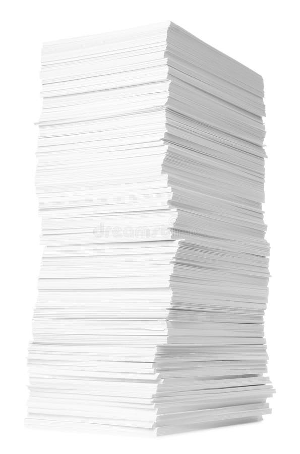 Stack of Paper Sheets Isolated on White Stock Image - Image of business ...