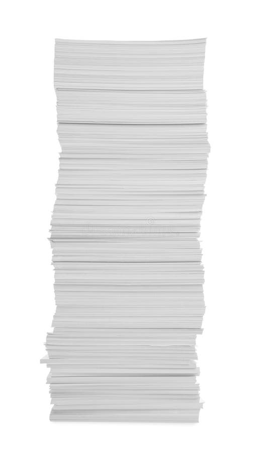 Stack of Paper Sheets Isolated on White Stock Image - Image of heap ...