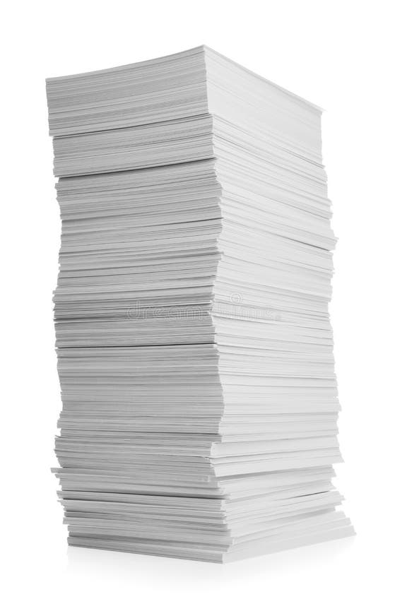 Stack of Paper Sheets on White Stock Image - Image of paper, order ...