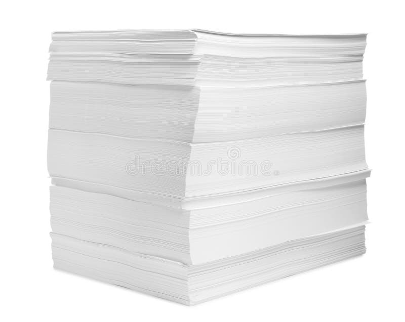 Stack of Paper Sheets Isolated on White Stock Photo - Image of design ...