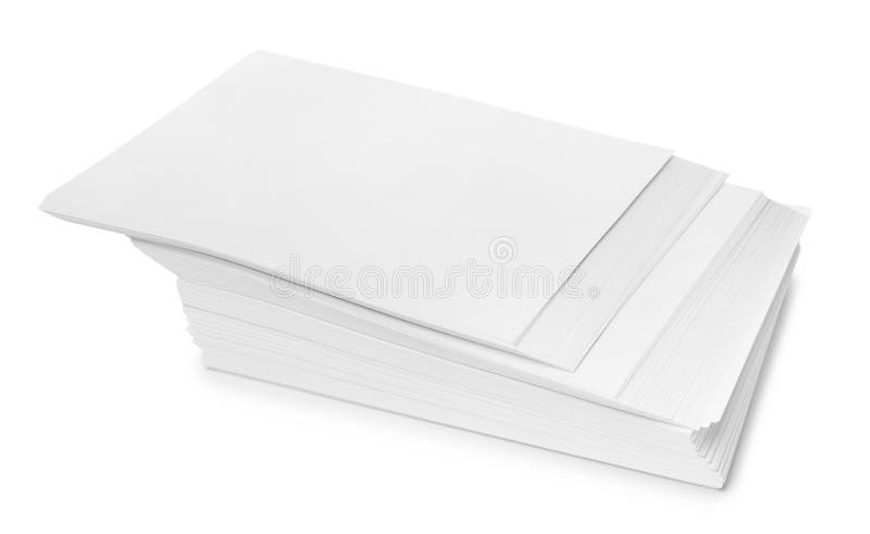 Stack of Paper Sheets Isolated on White Stock Image - Image of material ...