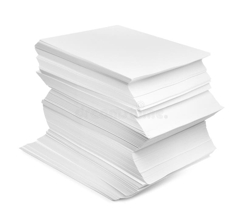 Stack of Paper Sheets Isolated on White Stock Image - Image of group ...