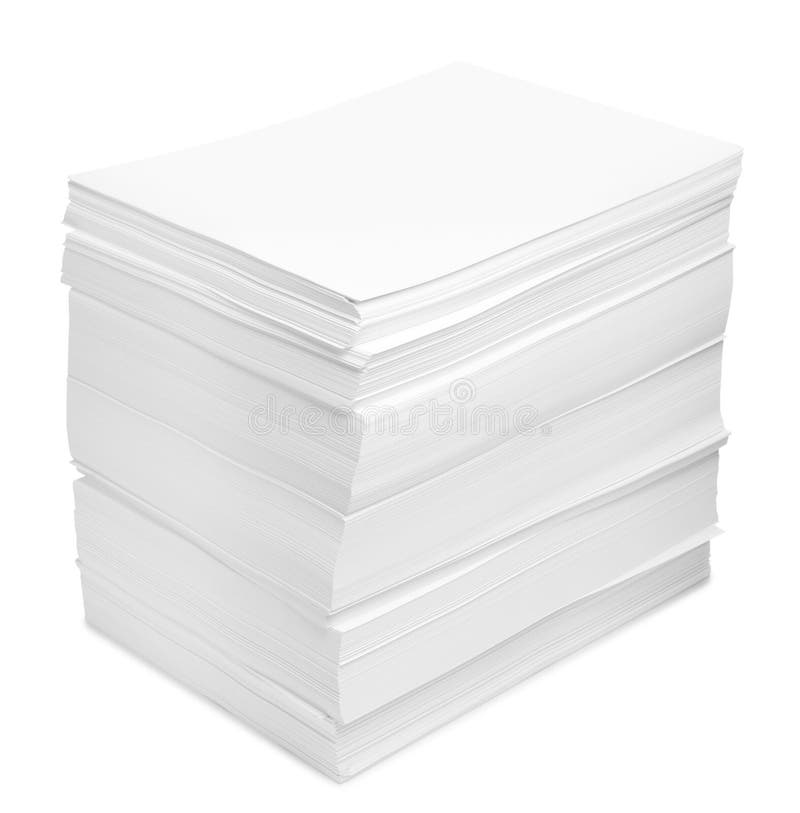 Stack of Paper Sheets Isolated on White Stock Photo - Image of ...