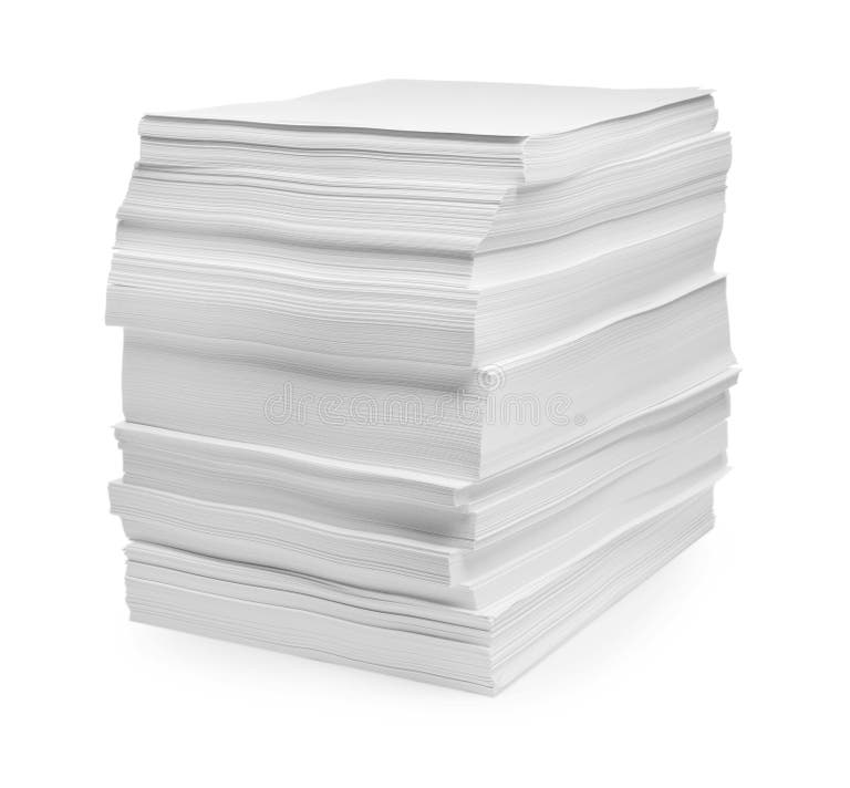 Stack of Paper Sheets Isolated on White Stock Photo - Image of sheet ...