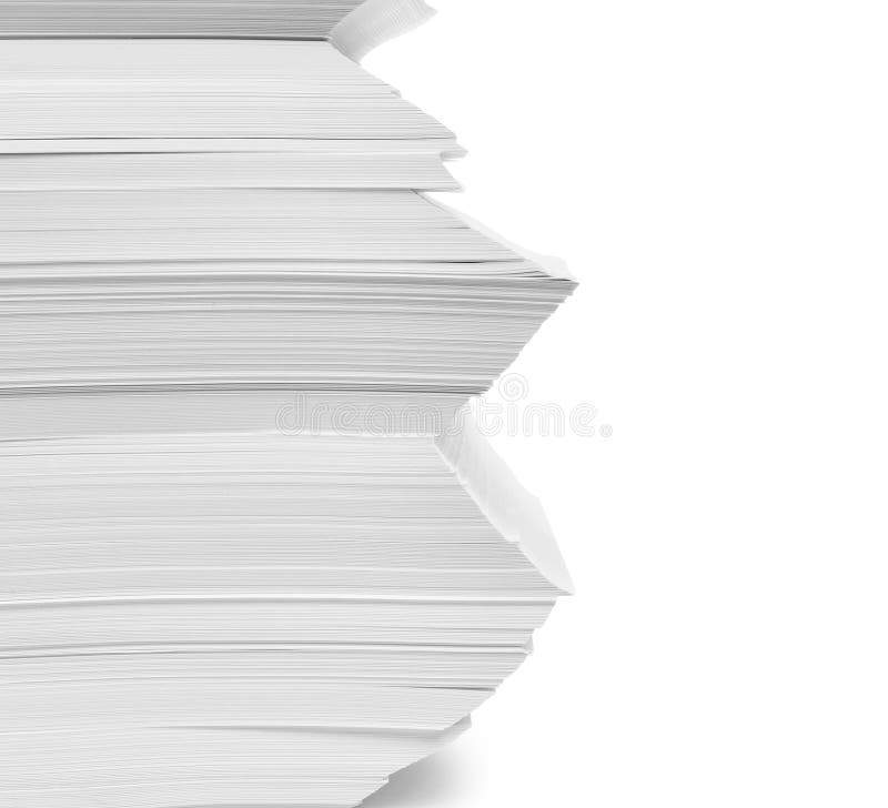 Stack of Paper Sheets Isolated on White Stock Image - Image of blank ...