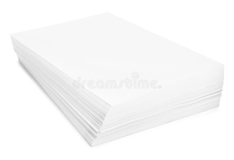 Stack of Paper Sheets Isolated on White Stock Image - Image of office ...