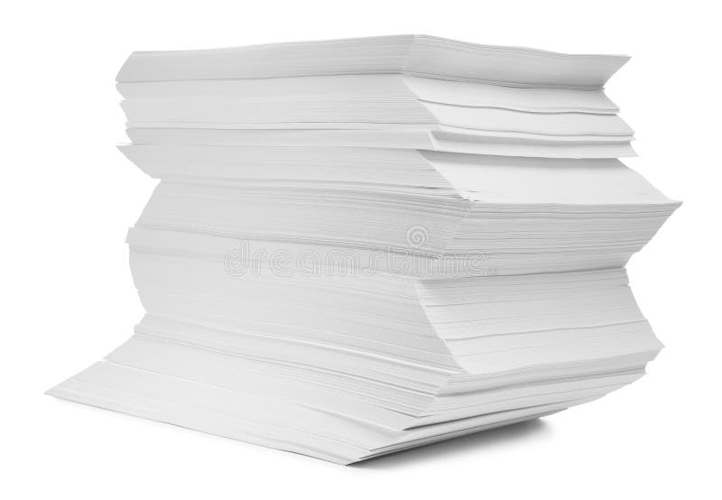Stack of Paper Sheets Isolated on White Stock Photo - Image of group ...