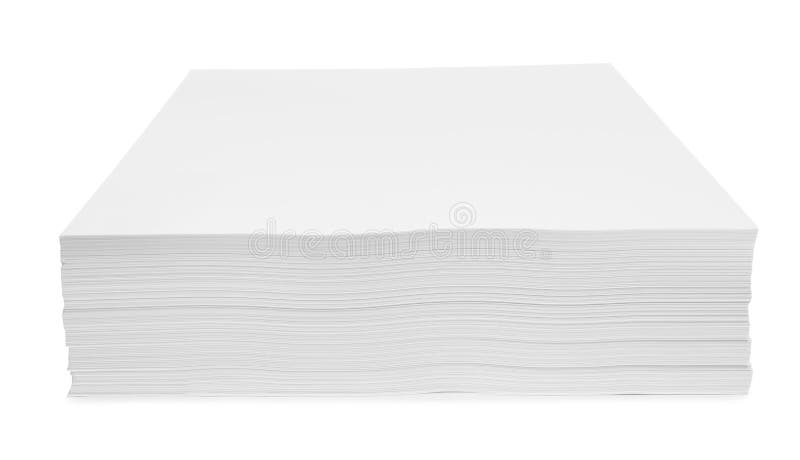 Stack of Paper Sheets Isolated on White Stock Photo - Image of document ...