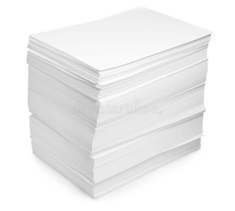 Stack of Paper Sheets Isolated on White Stock Image - Image of ...