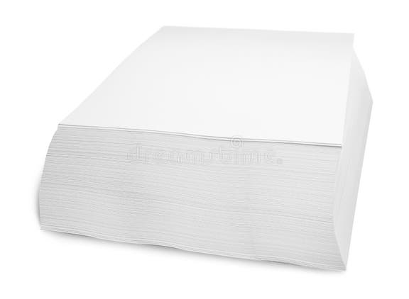 Stack of Paper Sheets Isolated on White Stock Photo - Image of ...