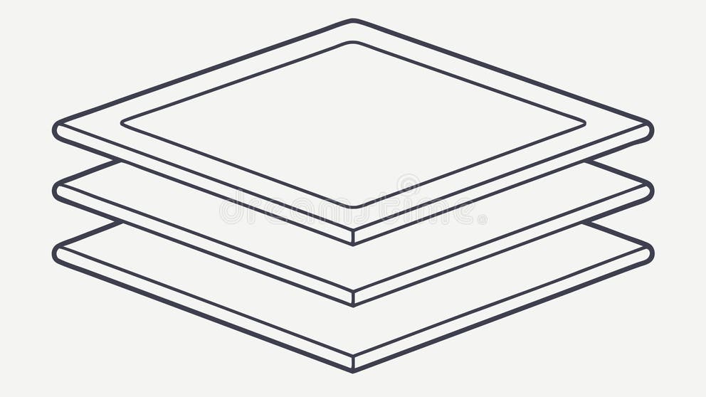 Stack of Paper Sheets or Layers Outline, Vector Design Generative AI ...