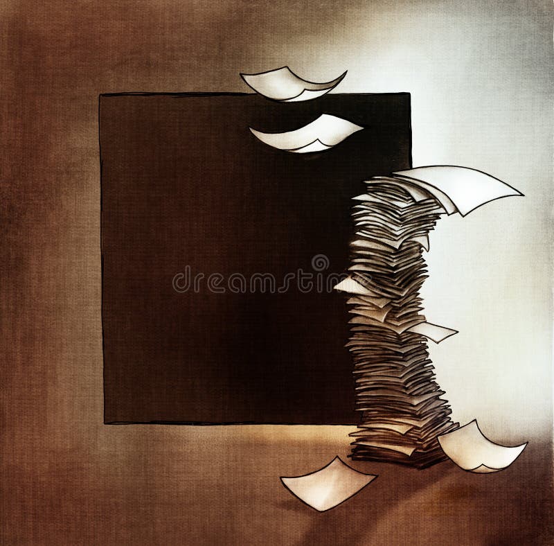 Stack of Paper Sheets, Stylized Stock Illustration - Illustration of ...