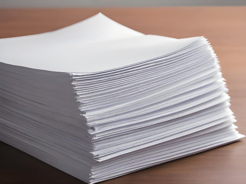 Stack of Paper Sheets on Table Stock Illustration - Illustration of ...