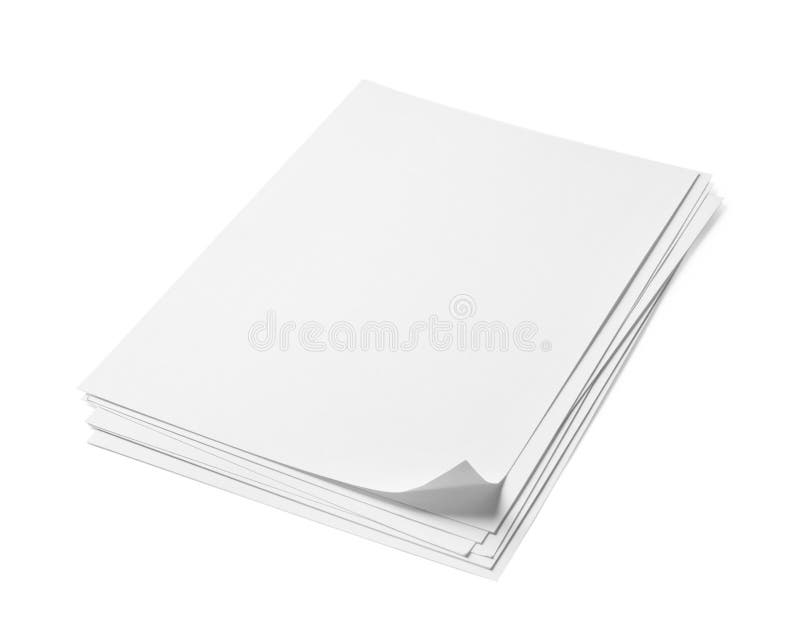 Stack of Paper Sheets on White Background Stock Photo - Image of ...