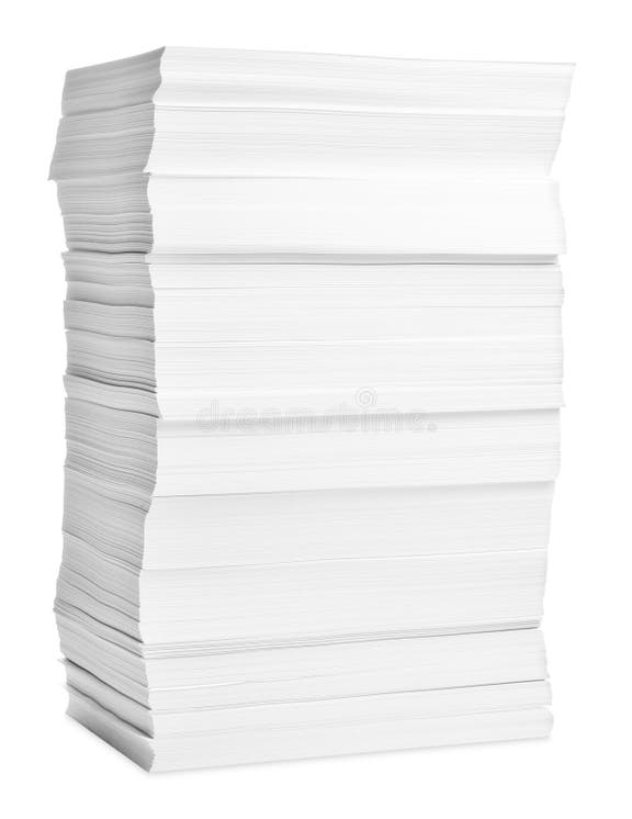 Stack of Paper Sheets on White Background Stock Photo - Image of group ...