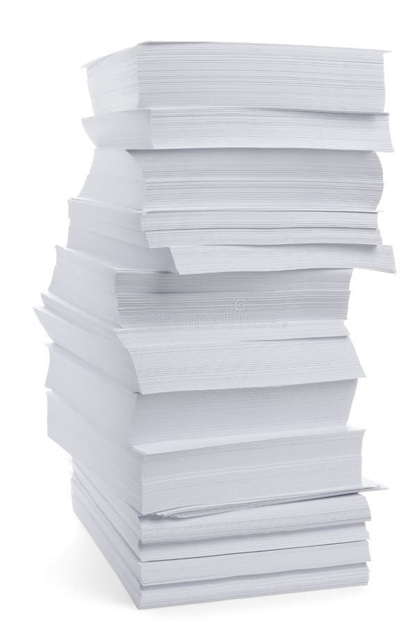 Stack of Paper Sheets on White Background Stock Image - Image of ...