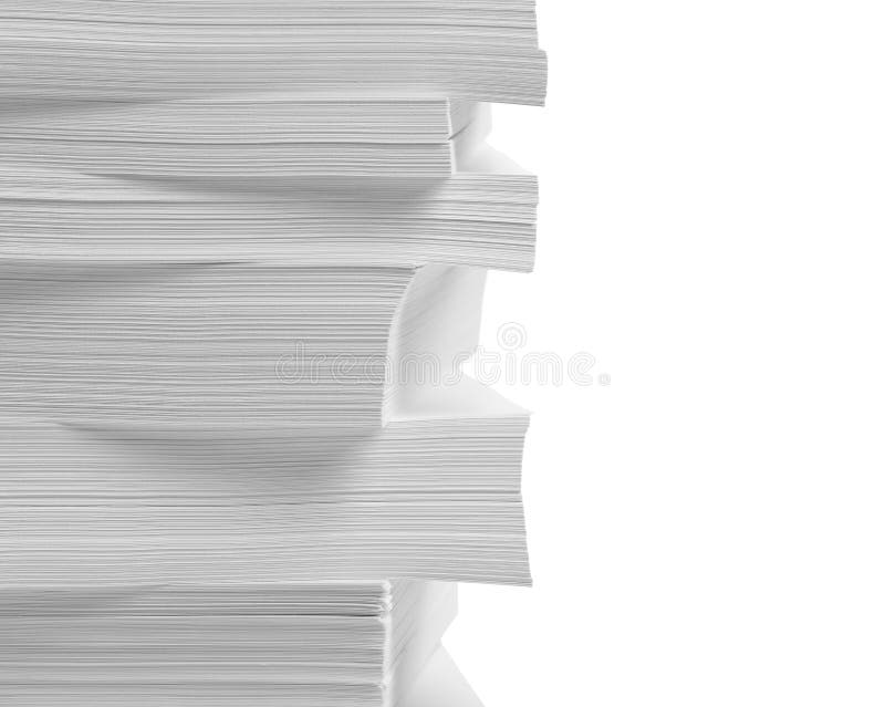 Stack of Paper Sheets on White Background Stock Photo - Image of blank ...