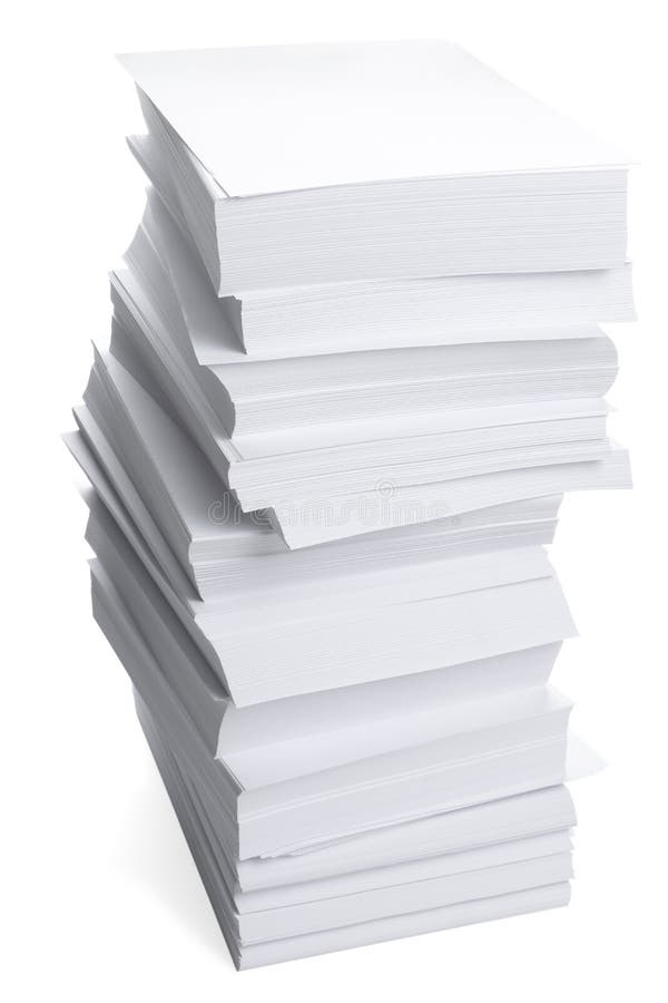 Stack of Paper Sheets on White Background Stock Image - Image of ...