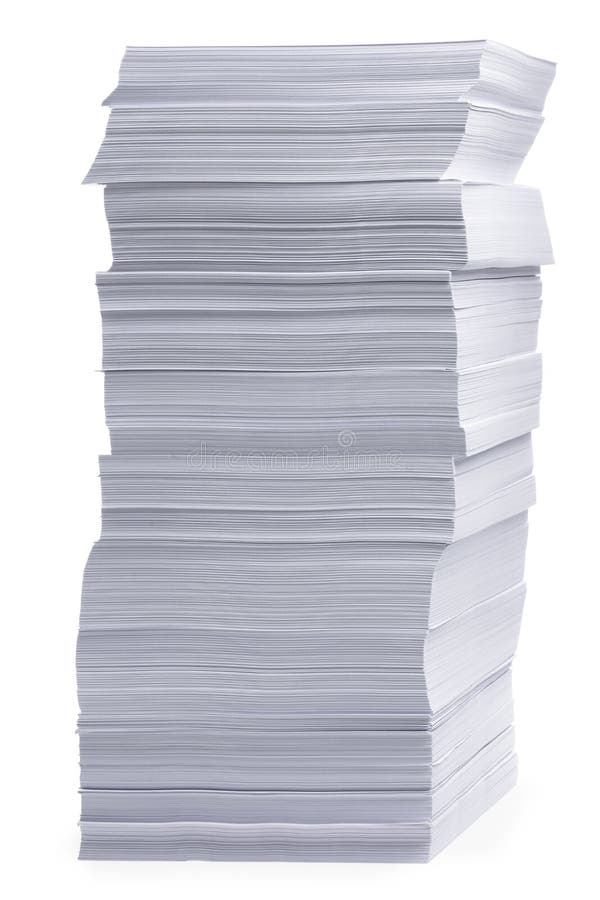 Stack of Paper Sheets on White Background Stock Image - Image of stack ...