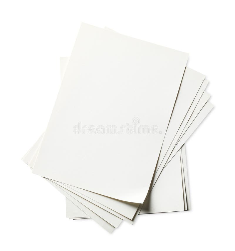 Stack of Paper Sheets on White Background, Top View Stock Image - Image ...