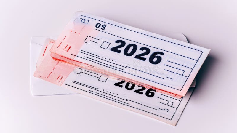 Stack of 2026 Paper Slips with a Modern Design Stock Photo - Image of ...