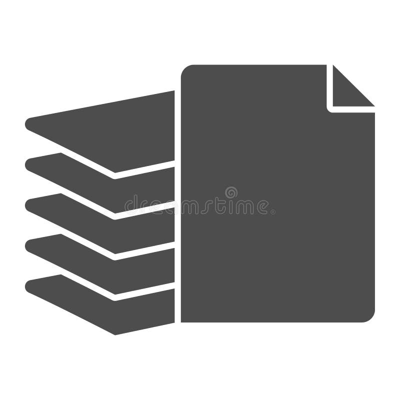 Stack of Paper Solid Icon. Files Vector Illustration Isolated on White ...