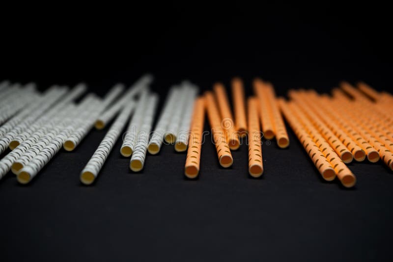 Stack of Paper Straws Isolated on Black Background Stock Photo - Image ...