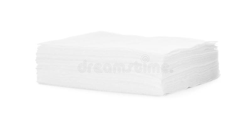 Stack of Paper Tissues on White Background Stock Photo - Image of ...