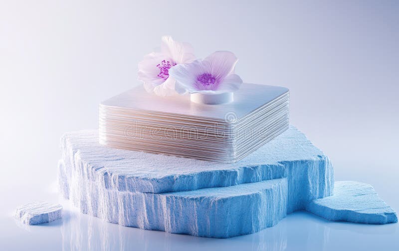 A Stack of Paper Topped with a Single Flower Creates a Simple yet ...