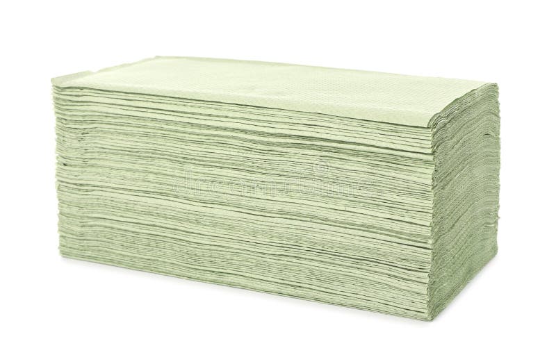 Stack of Paper Towels Isolated on White Stock Image - Image of ...