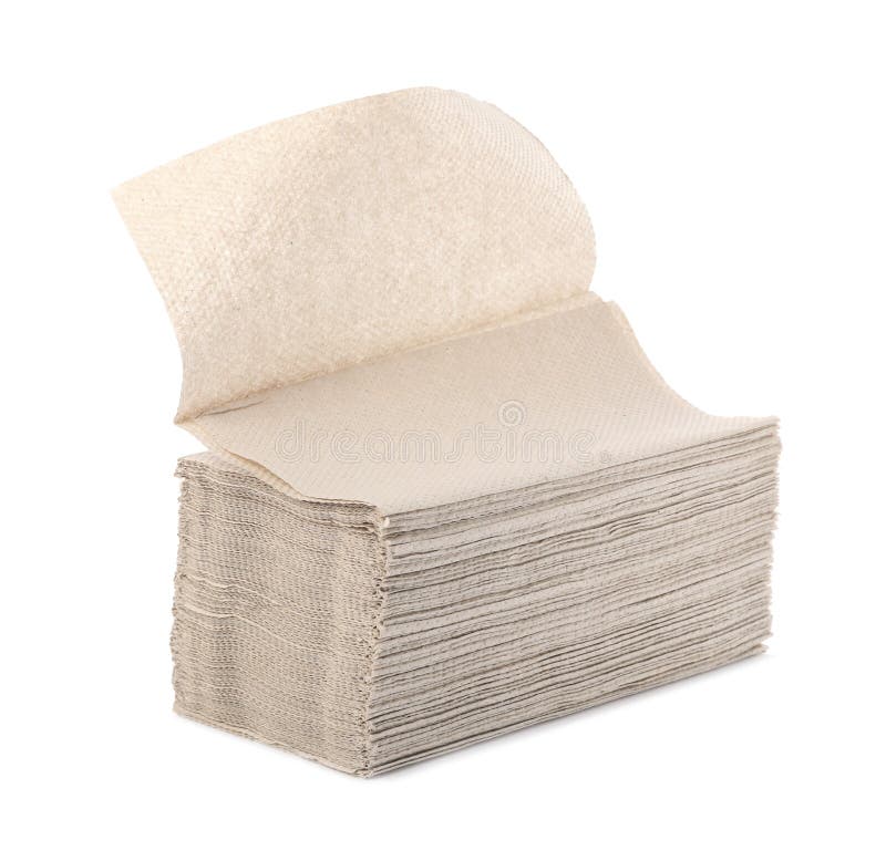 Stack of Paper Towels Isolated on White Stock Image - Image of ...