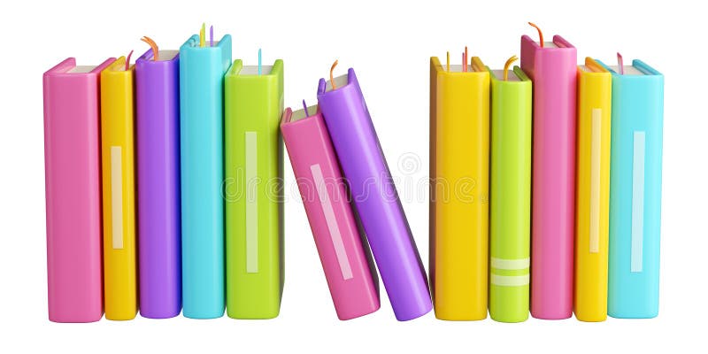Stack of Paper Vertical Standing Books with Bright Hardcover and ...