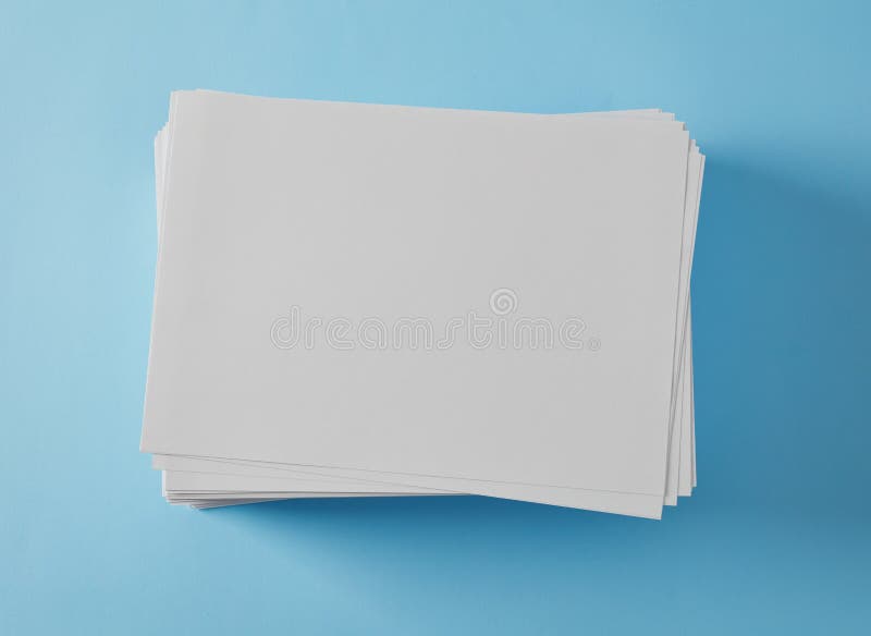 Stack of Paper View from Above Stock Photo - Image of view, blue: 213008290