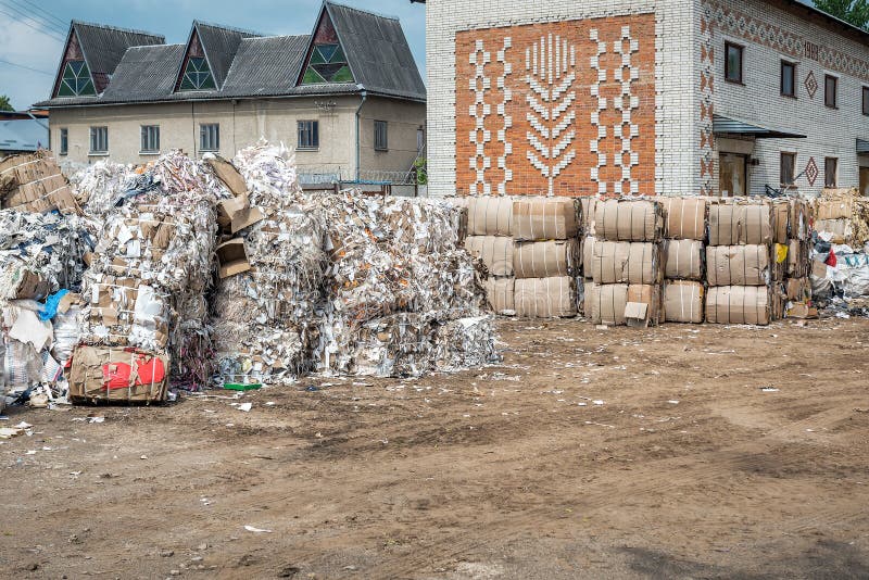 Stack of Paper Waste before Shredding at Recycling Stock Photo - Image ...
