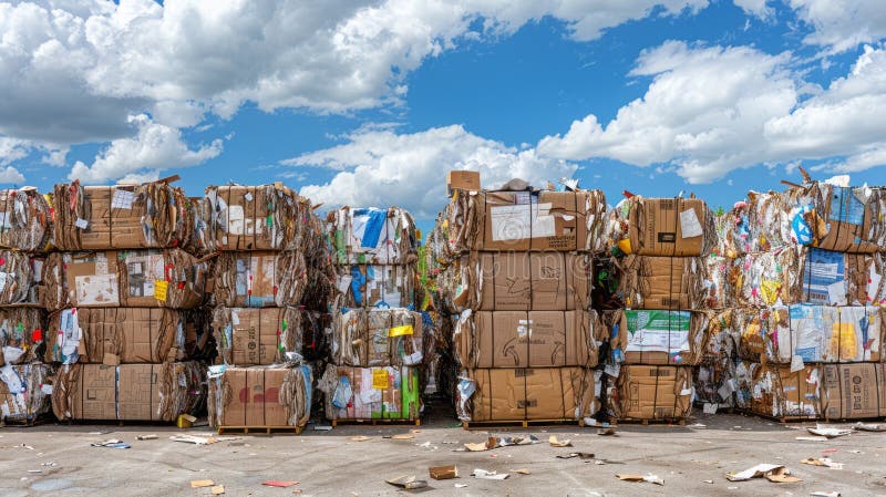 Stack of Paper Waste before Shredding at Recycling Plant Stock Image ...