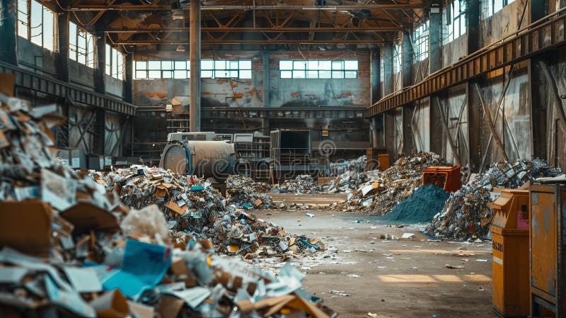 Stack of Paper Waste before Shredding at Recycling Plant Stock Photo ...