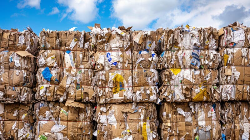 Stack of Paper Waste before Shredding at Recycling Plant Stock Photo ...