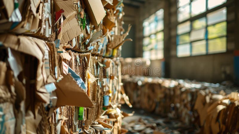 Stack of Paper Waste before Shredding at Recycling Plant Stock Photo ...
